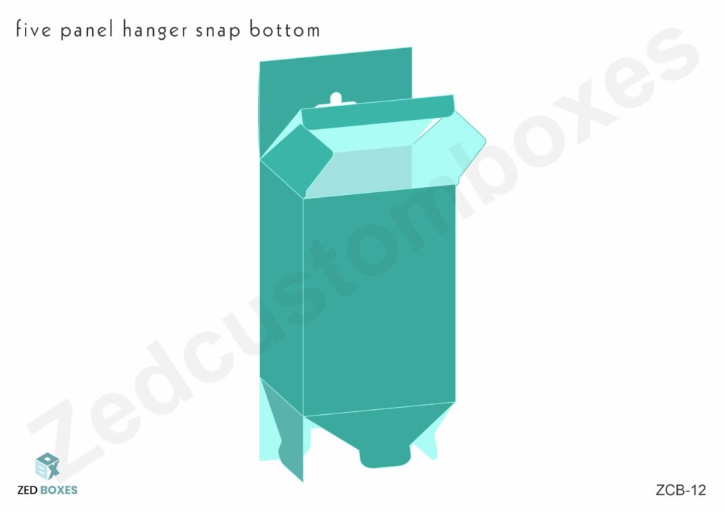 Five Panel Hanger Snap Bottom - Zed Custom Boxes - Custom box manufacturer